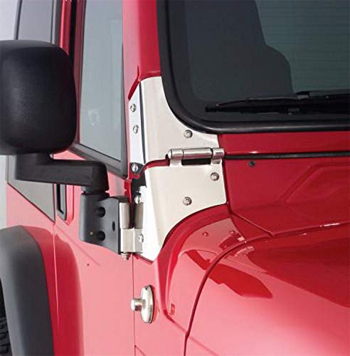 Rampage Windshield Hinges | Pair, Black | 7603 | Fits 1976 - 1995 Jeep CJ & Wrangler