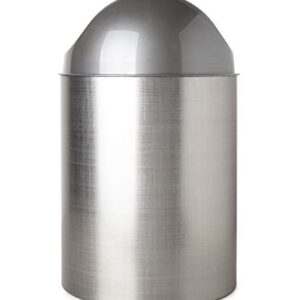 Umbra Mezzo, 2.5 Gallon Trash Can with Lid, Ideal For Small Spaces, Home and Office, Brushed Silver