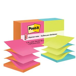 post-it pop-up notes, 3×3 in, 12 pads, america’s #1 favorite sticky notes, poptimistic, bright colors, clean removal, recyclable (r330-12an)