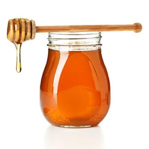 HIC Honey and Syrup Dipper Stick Server, Fine Italian Olive Wood, 6.5-Inches