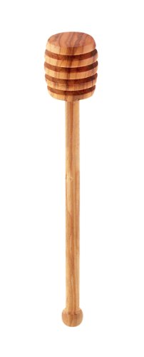 HIC Honey and Syrup Dipper Stick Server, Fine Italian Olive Wood, 6.5-Inches