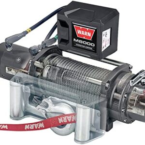 WARN 26502 M8000 Series Electric 12V Winch with Steel Cable Wire Rope: 5/16" Diameter x 100' Length, 4 Ton (8,000 lb) Pulling Capacity