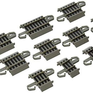 Bachmann Trains - Snap-Fit E-Z TRACK E-Z TRACK CONNECTOR ASSORTMENT - Contains 2 each .75", 1", 1.25", 1.5" and 2" straight (card) - NICKEL SILVER Rail With Gray Roadbed - HO Scale