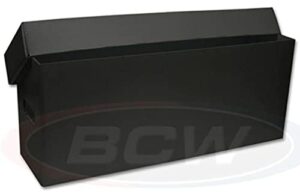 bcw 1-bx-long-pl-blk black plastic long comic storage boxes