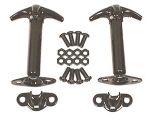 rugged ridge 11210.01 hood catch kit, black; 41-95 jeep cj/wrangler yj