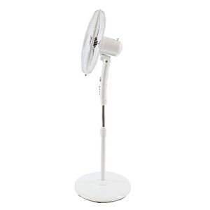 Hurricane Stand Fan - 16 Inch | Supreme Series |90 Degree Oscillation, 3 Speed Settings, Adjustable Height 41 Inches to 55 Inches - ETL Listed, White