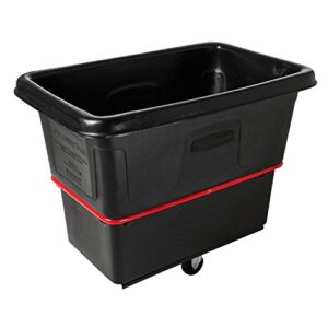 rubbermaid commercial products cube truck, 9.6 bushel, black, fg471200bla