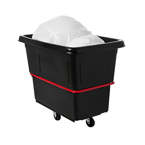 Rubbermaid Commercial Products Cube Truck, 9.6 Bushel, Black, FG471200BLA