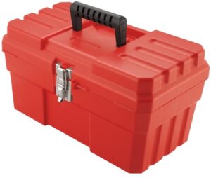 akro-mils 09514 probox 14-inch plastic toolbox for tools, hobby or craft storage toolbox with removable tray, 14-inch x 8-inch x 8-inch, red