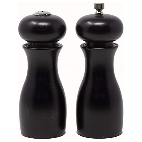 Olde Thompson 6 Caffe Wood Pepper Mill and Salt Shaker Set