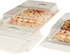 CFS SC2607 Acrylic Pastry Tray Hinged Cover, 26.19" Length x 18.20" Width x 4" Height, Clear