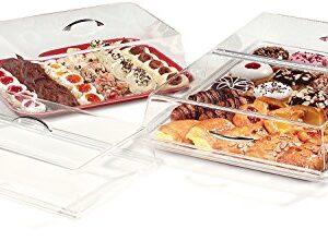 CFS SC2607 Acrylic Pastry Tray Hinged Cover, 26.19" Length x 18.20" Width x 4" Height, Clear