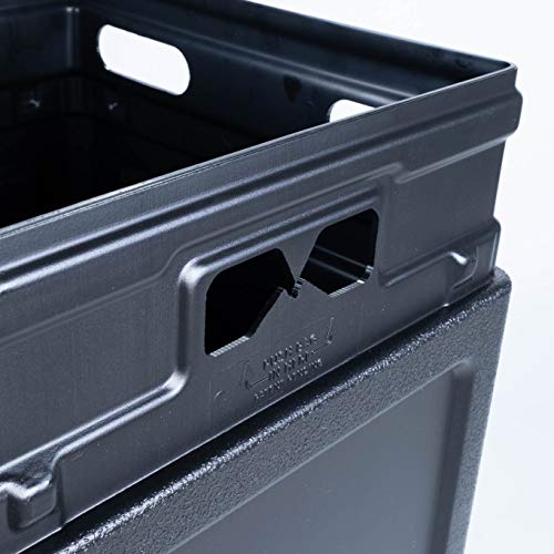 Commercial Zone 732101 Open-Top Indoor/Outdoor Square 42 Gallon Large Waste Trash Container Bin, Black