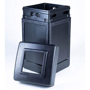 Commercial Zone 732101 Open-Top Indoor/Outdoor Square 42 Gallon Large Waste Trash Container Bin, Black