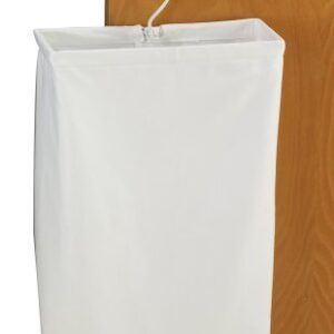 Household Essentials 148 Hanging Cotton Canvas Laundry Hamper Bag | White, 6" x 16" x 27" (Length x Width x Height)