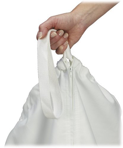 Household Essentials 148 Hanging Cotton Canvas Laundry Hamper Bag | White, 6" x 16" x 27" (Length x Width x Height)