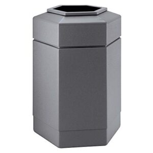 commercial zone products 737103 hex waste container,gray,30 gal,lon