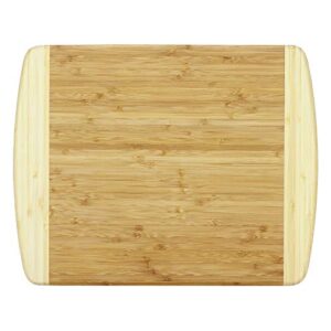 totally bamboo kauai bamboo serving & cutting board, 14″ x 11.5″, natural two tone