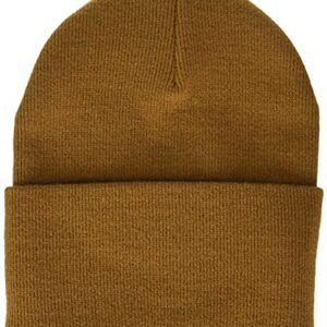 Carhartt Men's Knit Cuffed Beanie, Brown, One Size