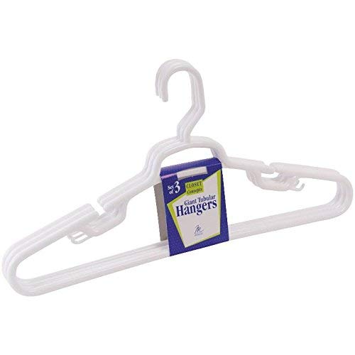 Merrick Engineering C84311-GH White Giant Tubular Plastic Hanger - 3*12 packs (36 hangers)