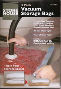 3 pack vacuum storage bags with bonus compression bag!