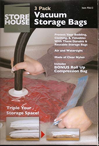 3 Pack Vacuum Storage Bags with BONUS COMPRESSION BAG!