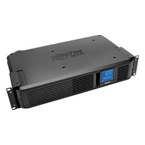 tripp lite smart1500lcd 1500va smart ups battery back up, 900w rack-mount/tower, lcd, avr, usb, db9, 3 year warranty & dollar 250,000 insurance black