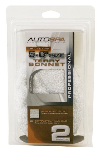 AutoSpa 40400AS 5-6" Cotton Terry Polishing Bonnet (2-Pack)