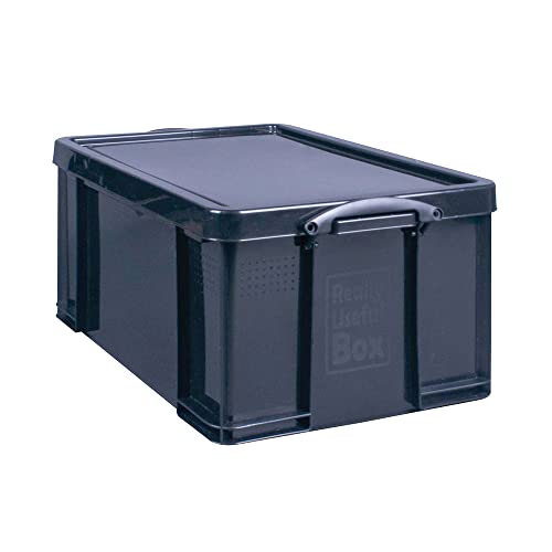 Really Useful 64L Recycled Plastic Storage Box Black 64Black R