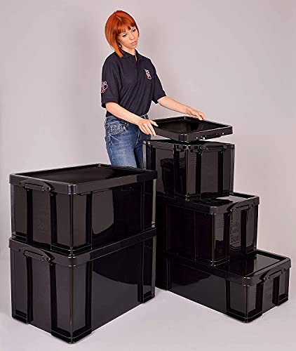 Really Useful 64L Recycled Plastic Storage Box Black 64Black R