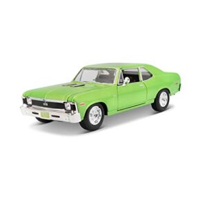 maisto 1:24 scale 1970 chevrolet nova ss diecast vehicle (colors may vary) , green