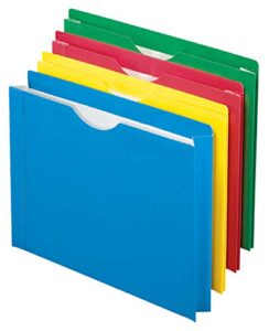 pendaflex color reinforced file jacket, 2-inch expanding jacket, letter size, assorted colors, 8 pack (12003ee)