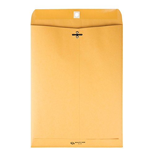 Quality Park 9 x 12 Clasp Envelopes with Deeply Gummed Flaps, Great for Filing, Storing or Mailing Documents, 28 lb Brown Kraft, 100 per Box (QUA37890)