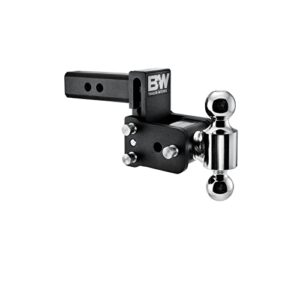 b&w trailer hitches tow & stow adjustable trailer hitch ball mount – fits 2″ receiver, dual ball (1-7/8″ x 2″), 3″ drop, 10,000 gtw – ts10035b