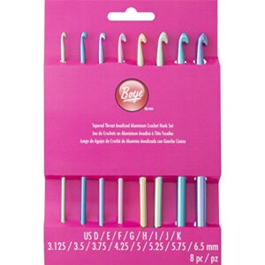 simplicty aluminum crochet hook crochet hook set, 8pc, sizes d-k