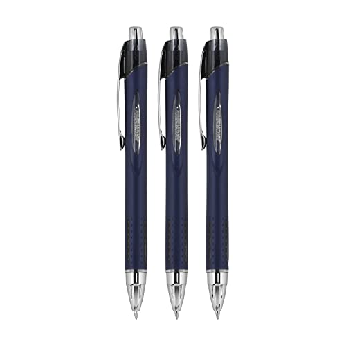 uni-ball Jetstream RT Retractable Ballpoint Pens Fine Point, 0.7mm, Black, 3 Pack