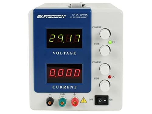 B&K Precision 1715A Single Output DC Power Supply, 4 Digit LED Display, 0-60 V Output Voltage, 0-2 A Output Current