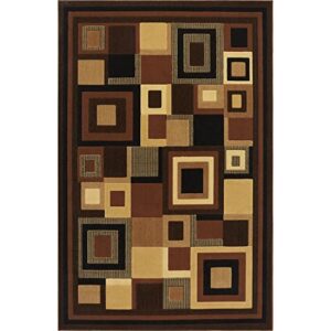 home dynamix catalina virginia abstract runner rug, geometric black/brown 7’10″x10’2″