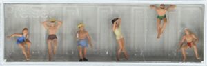 preiser 10071 recreation & sports bathers reclining pkg(6) ho scale figure