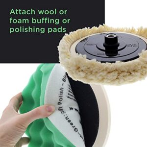 TCP Global Brand 7" Hook & Loop Grip Mount Universal Polisher Buffer Backing Plate Pad, 5/8" - 11 Threads - Attach Foam Wool Buff Pads - Rotary Polisher Backup Pad - Automotive, Car Detailing