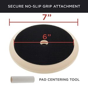 TCP Global Brand 7" Hook & Loop Grip Mount Universal Polisher Buffer Backing Plate Pad, 5/8" - 11 Threads - Attach Foam Wool Buff Pads - Rotary Polisher Backup Pad - Automotive, Car Detailing