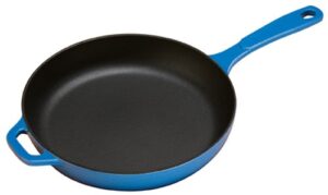 lodge color ec11s33 enameled cast iron skillet, caribbean blue, 11-inch