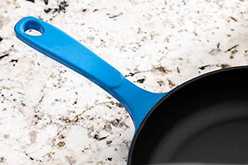 Lodge Color EC11S33 Enameled Cast Iron Skillet, Caribbean Blue, 11-inch