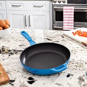 Lodge Color EC11S33 Enameled Cast Iron Skillet, Caribbean Blue, 11-inch