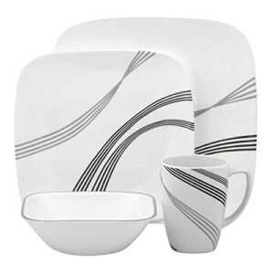 corelle square urban arc 16-piece dinnerware set, service for 4