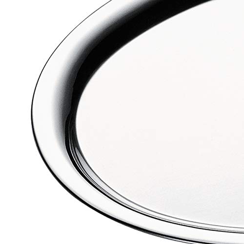 Cilio 18/10 Mirrored Finish Stainless Steel Oval Serving Tray, 10.5-Inch x 8.25-Inch