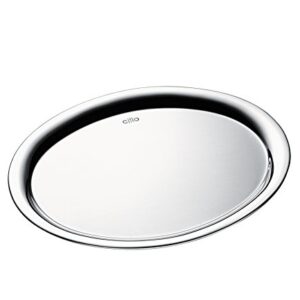 Cilio 18/10 Mirrored Finish Stainless Steel Oval Serving Tray, 10.5-Inch x 8.25-Inch