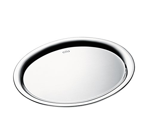 Cilio 18/10 Mirrored Finish Stainless Steel Oval Serving Tray, 10.5-Inch x 8.25-Inch