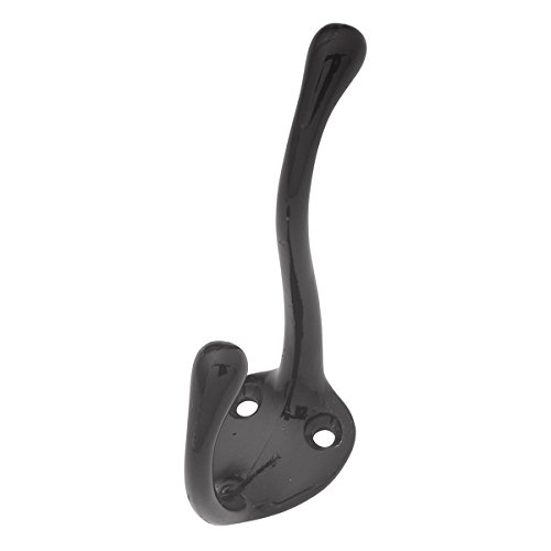 Hickory Hardware P27120-BL 5/8" Center to Center - Coat Hook Double, Black