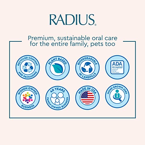 RADIUS Big Brush BPA Free & ADA Accepted Toothbrush Designed to Improve Gum Health & Reduce Gum Issues - Right Hand - Midnight Sky/ Marble/ Soda Pop Eco Grind - Pack of 3